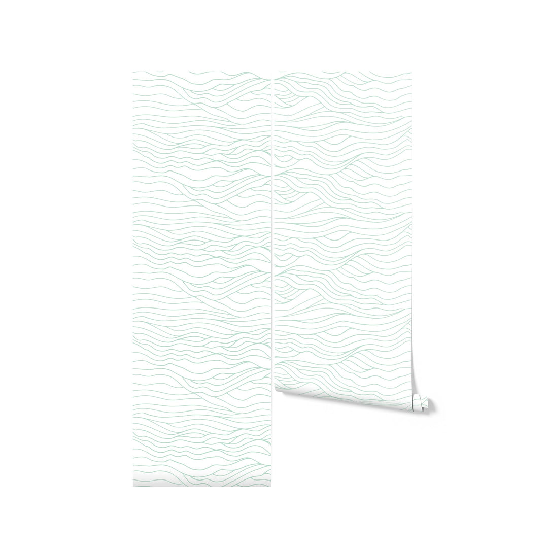 Line Art Wave Wallpaper – Timberlea Interiors