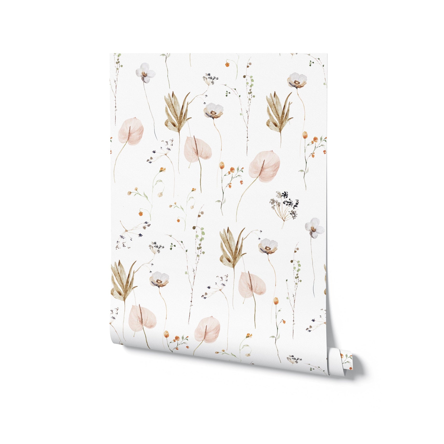 Neutral Floral Wallpaper – Timberlea Interiors