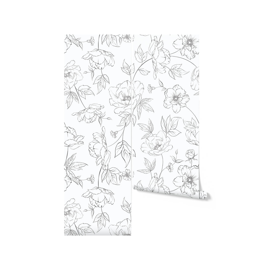 Dainty Floral Line Wallpaper - BIG – Timberlea Interiors