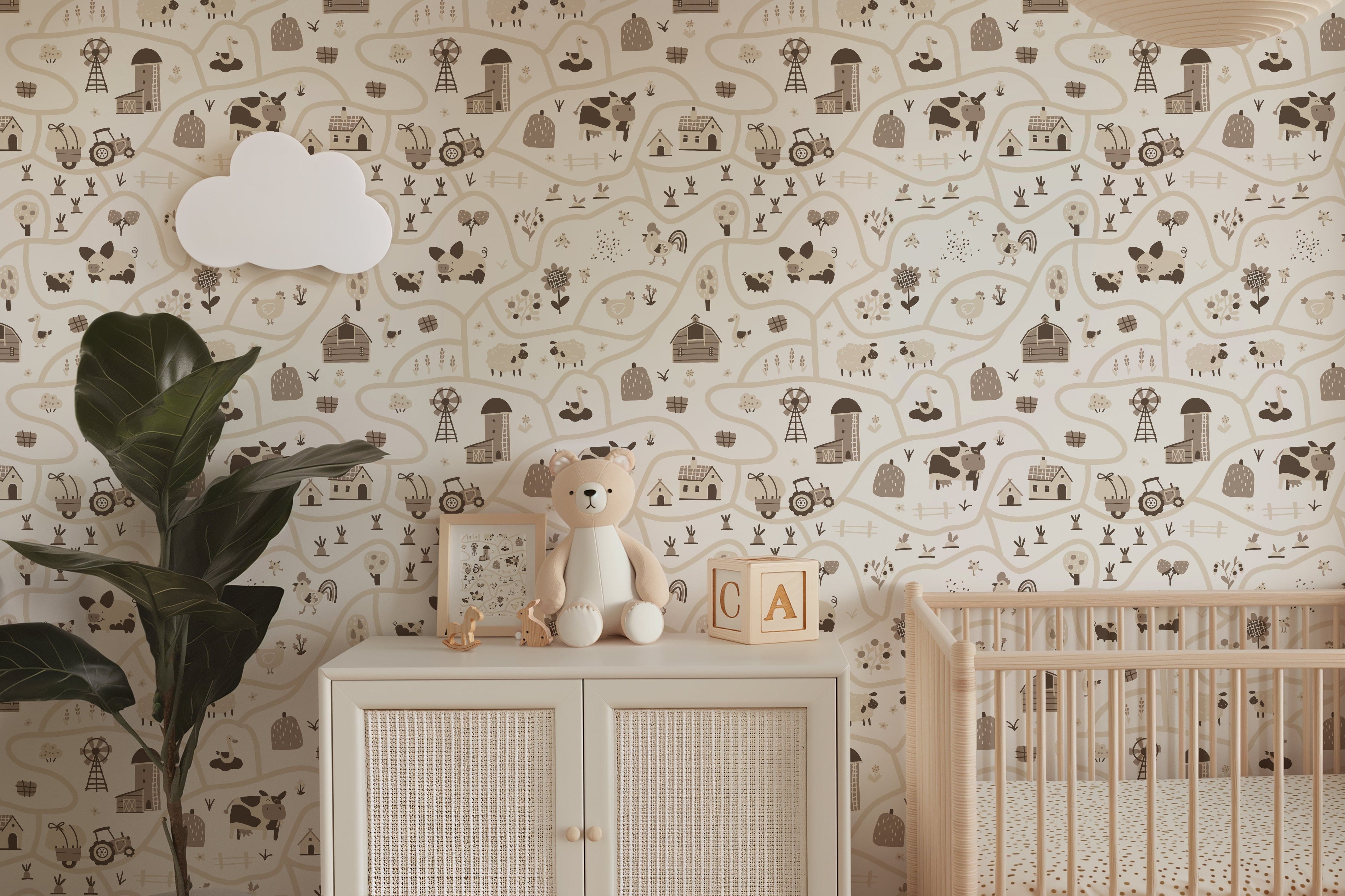 Farm Map Wallpaper – Timberlea Interiors