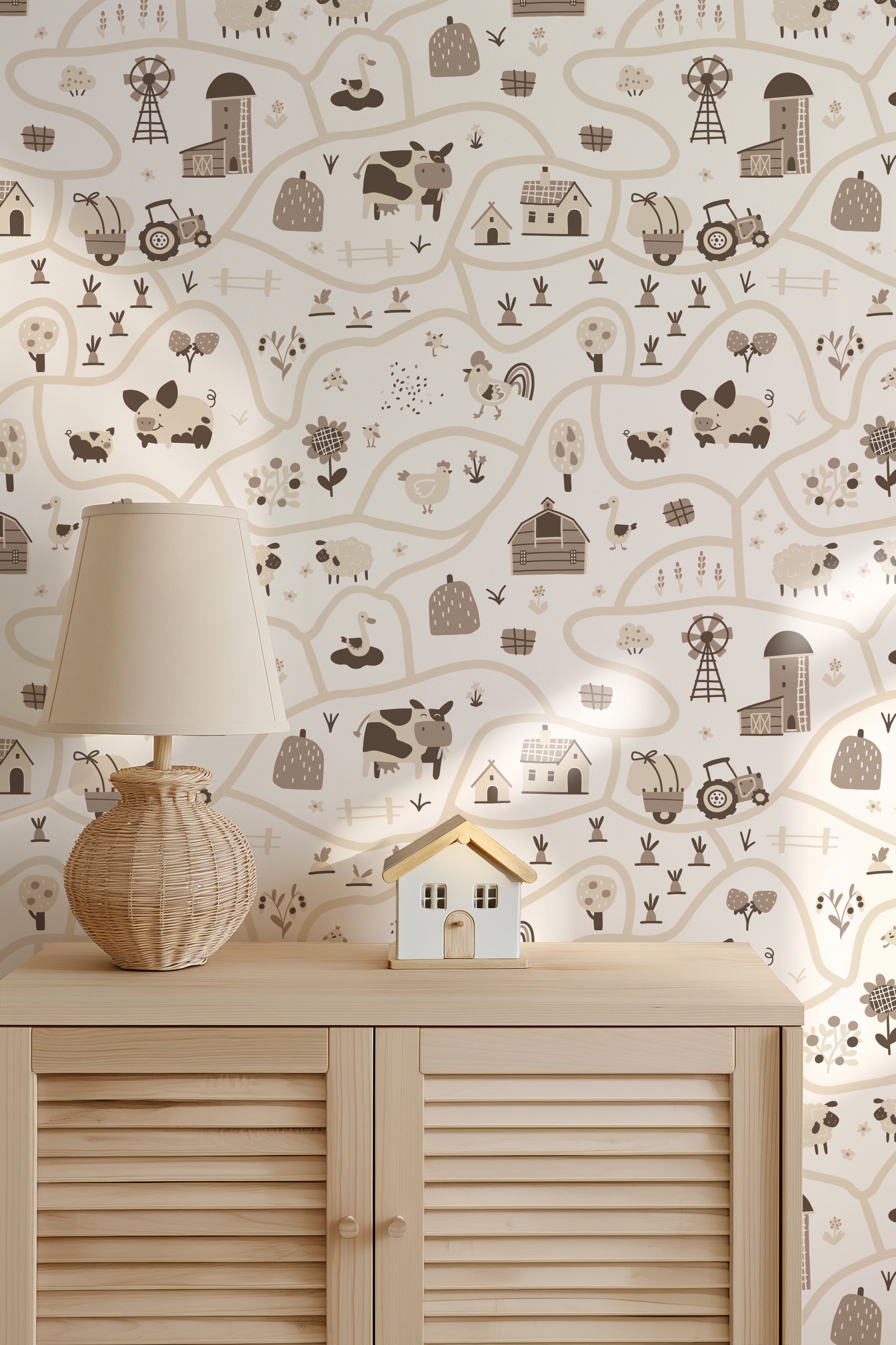 Farm Map Wallpaper – Timberlea Interiors