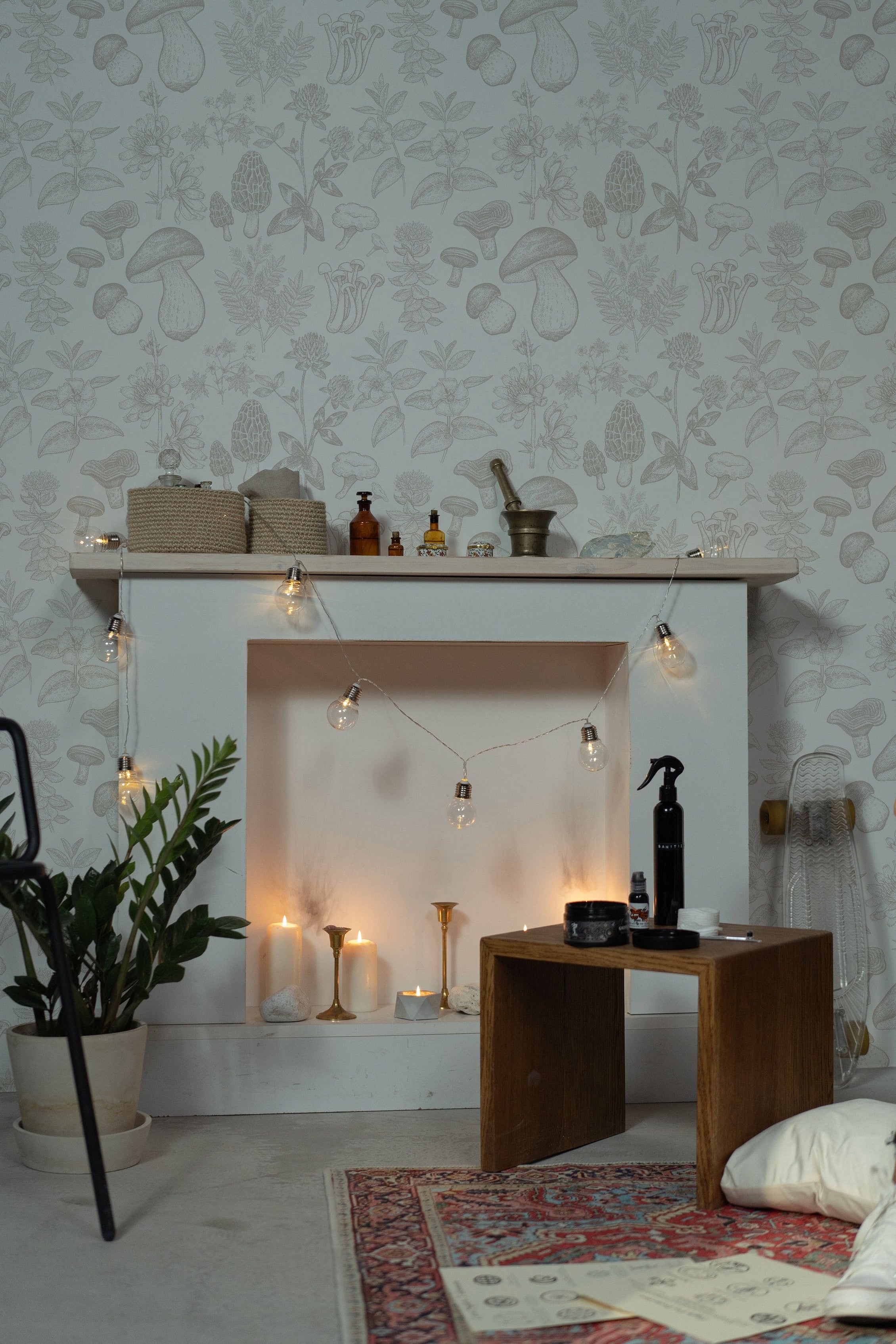 Timberlea Wallpaper.Peel and Stick Wallpaper. Mushroom Garden Wallpaper ...