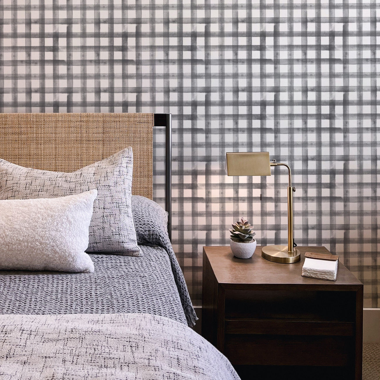 Watercolour Mini Plaid - Slate – Timberlea Interiors