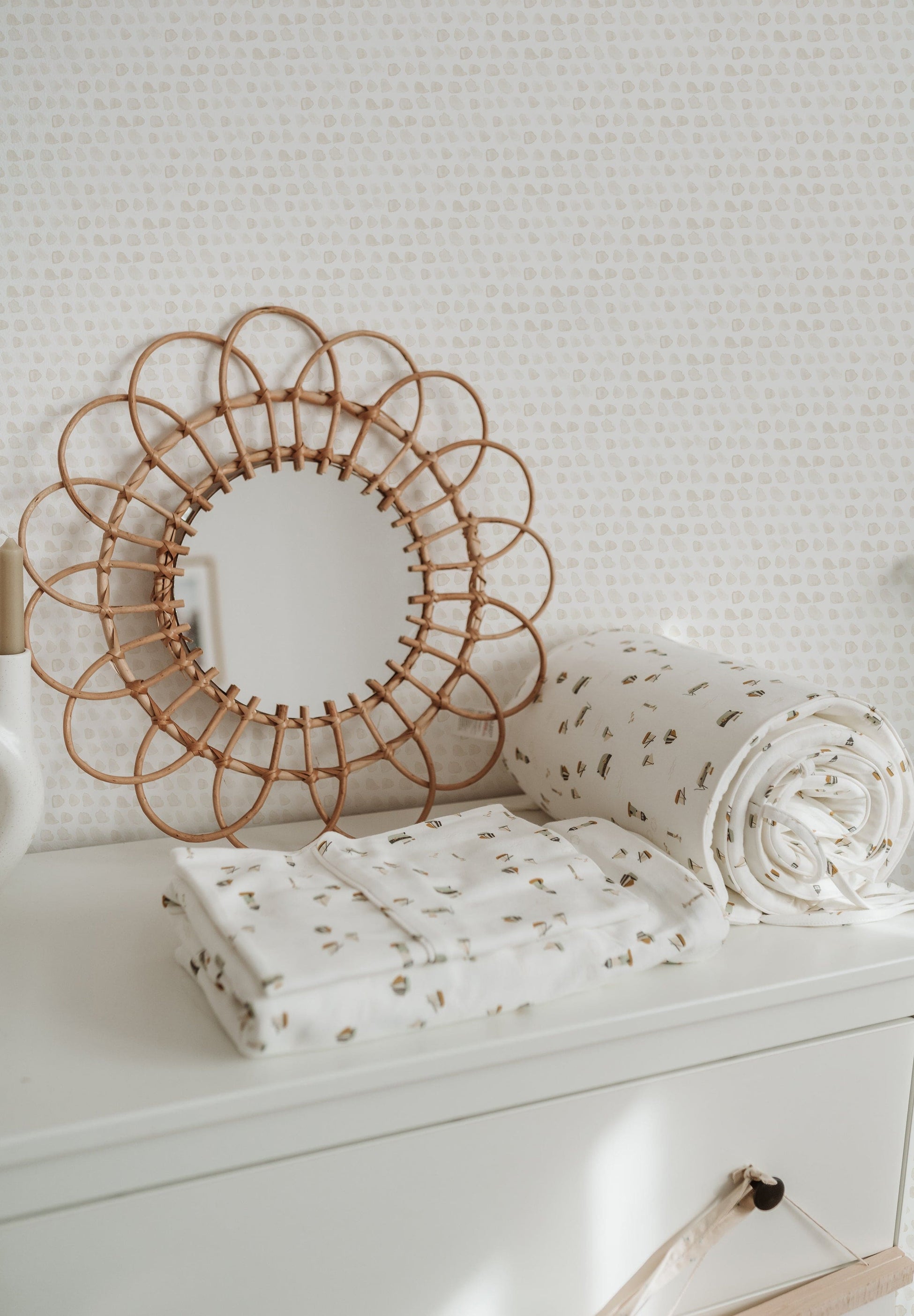 Hand Painted Dots Wallpaper - Ecru – Timberlea Interiors