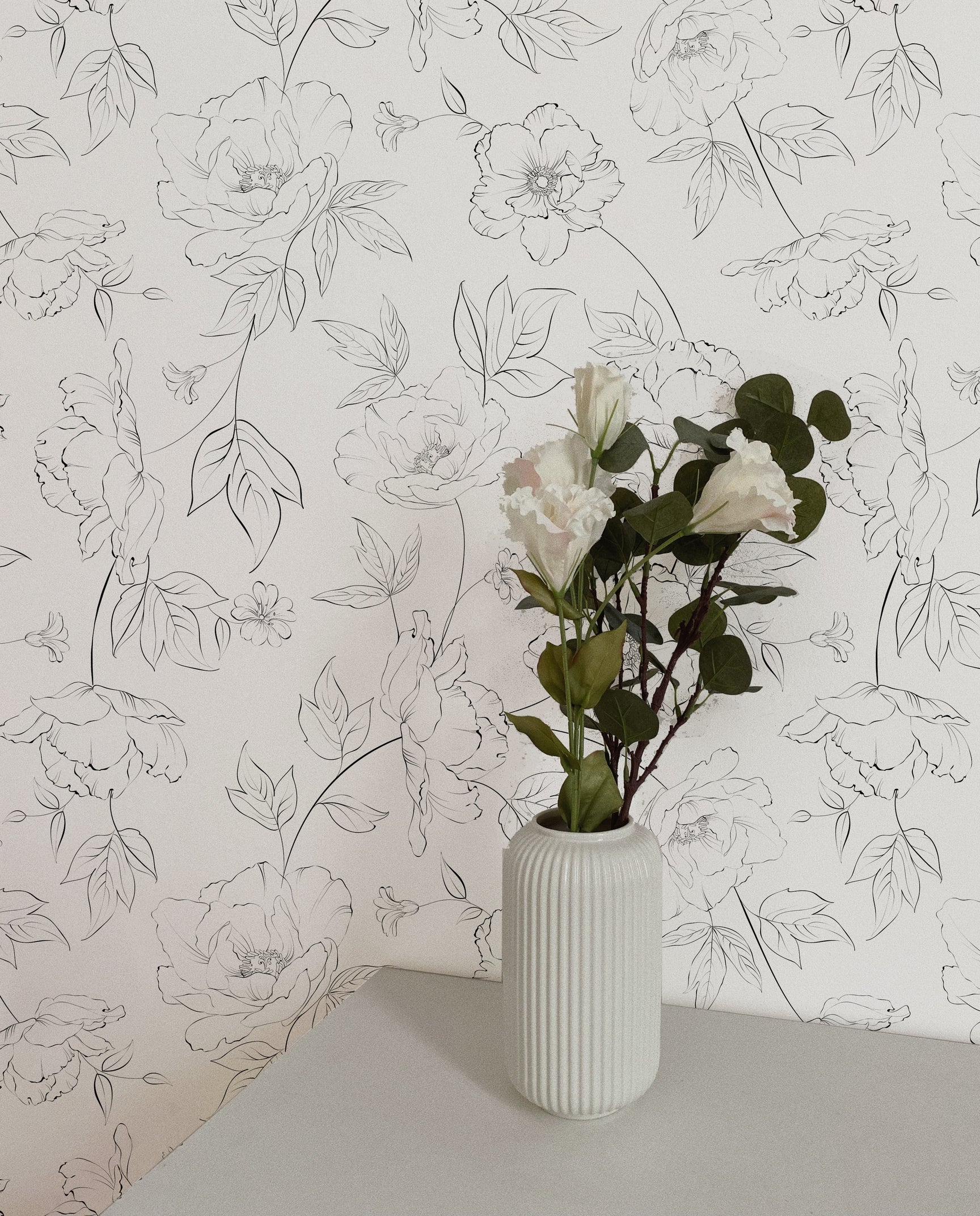 Dainty Floral Line Wallpaper – Timberlea Interiors