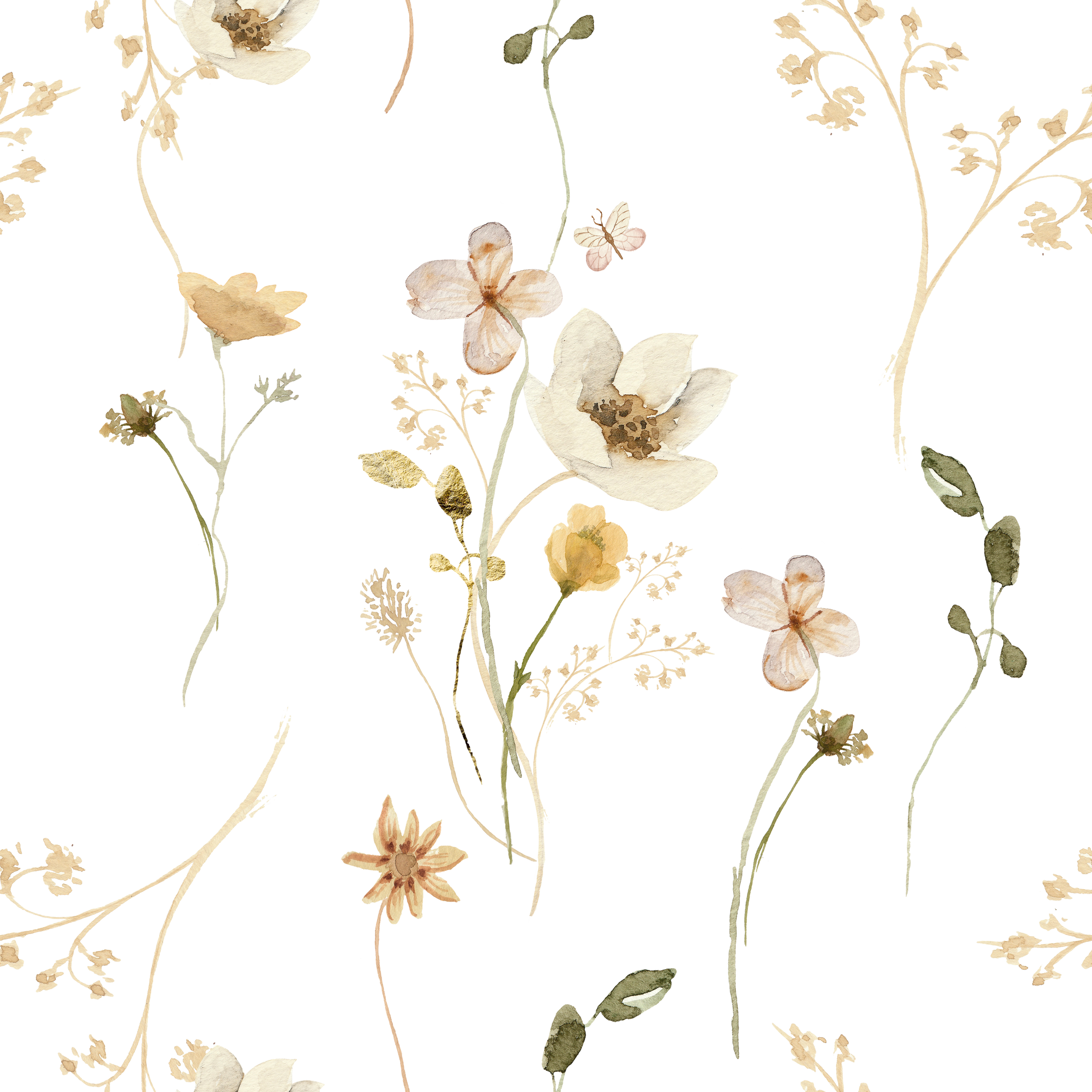 Delicate Floral Wallpaper II – Timberlea Interiors